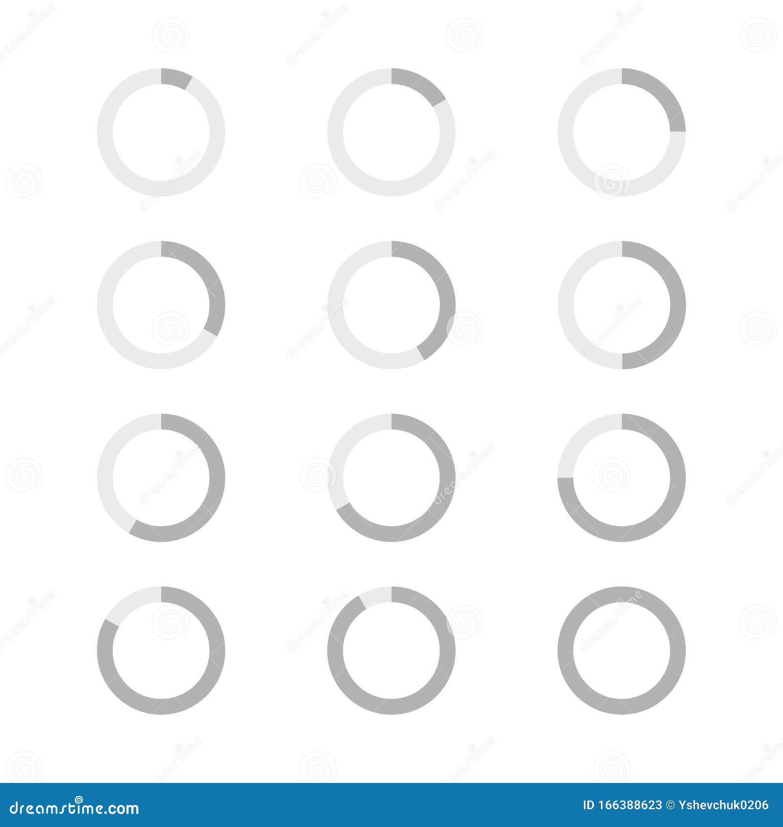 Collection of Loading Progress Bars. Circle Shape. White Background ...