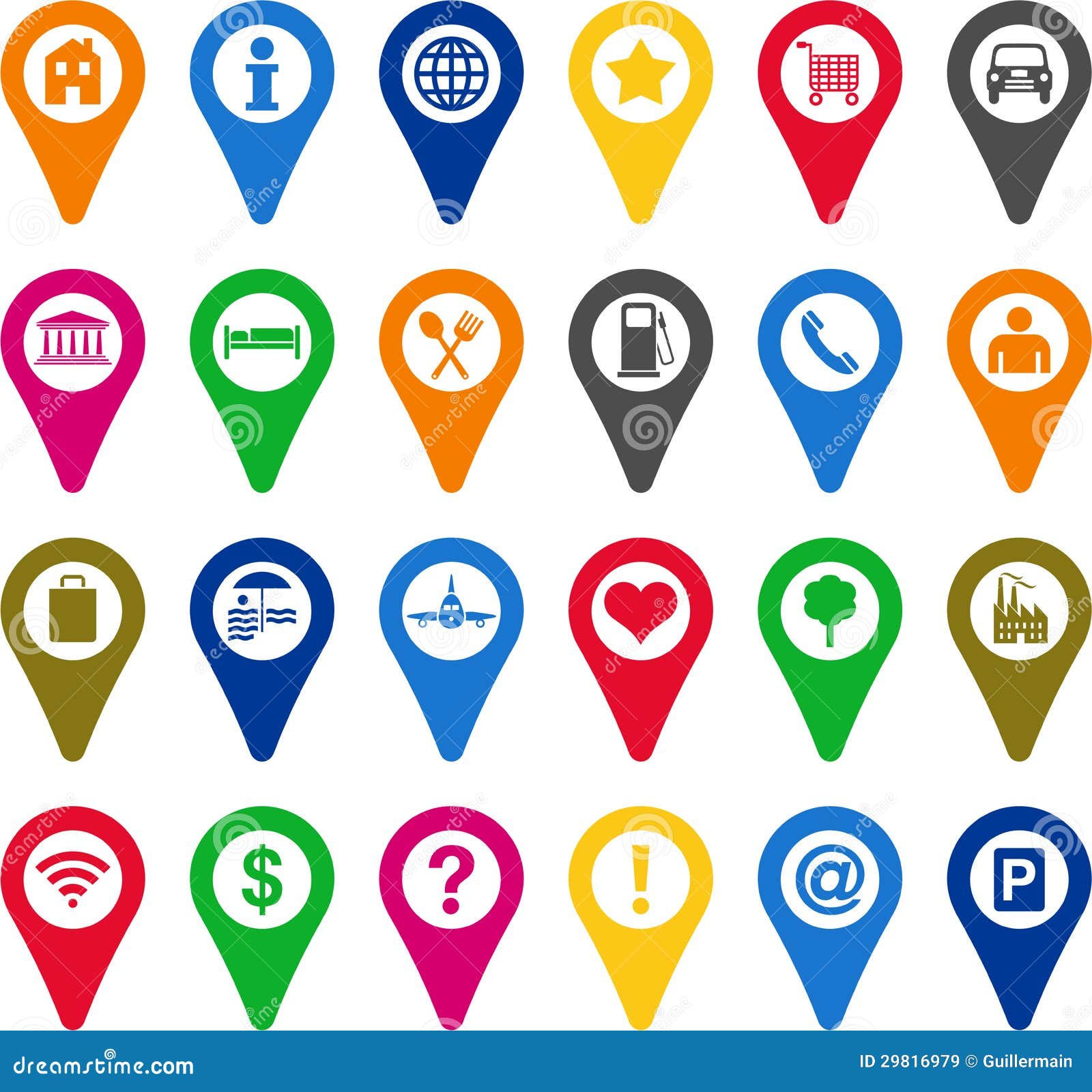 Locators icons stock vector. Illustration of home, information - 29816979