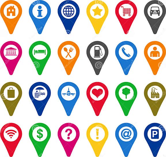 Locators icons stock vector. Illustration of home, information - 29816979