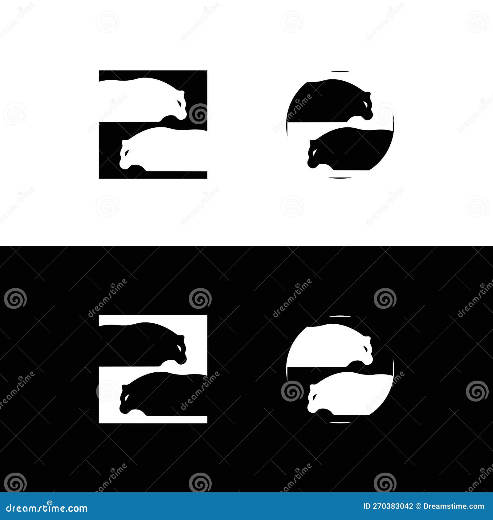 Collection of Logo Bear with Circle and Isolated Stock Vector ...