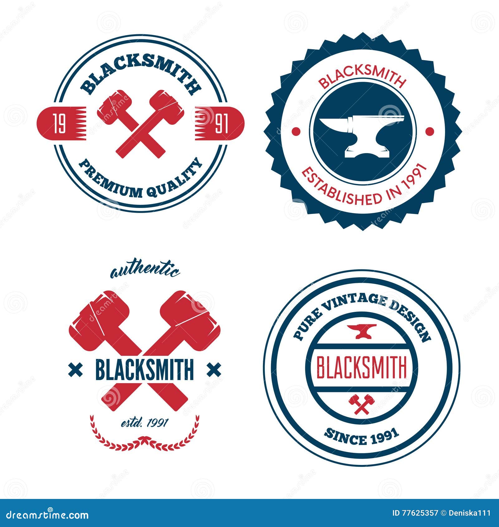 Collection of Logo, Elements or Logotypes for Blacksmith and Shop Stock ...