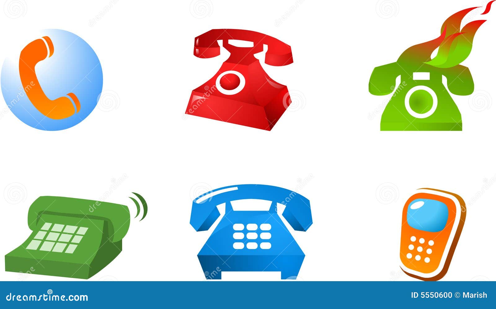 Collection of Logo and Icons of Phones Stock Vector - Illustration of ...