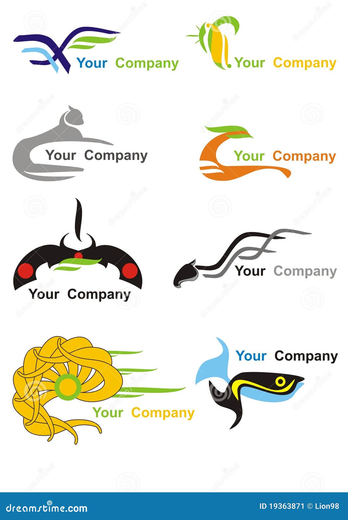 Collection of Logo Templates - 8 Items Stock Vector - Illustration of ...