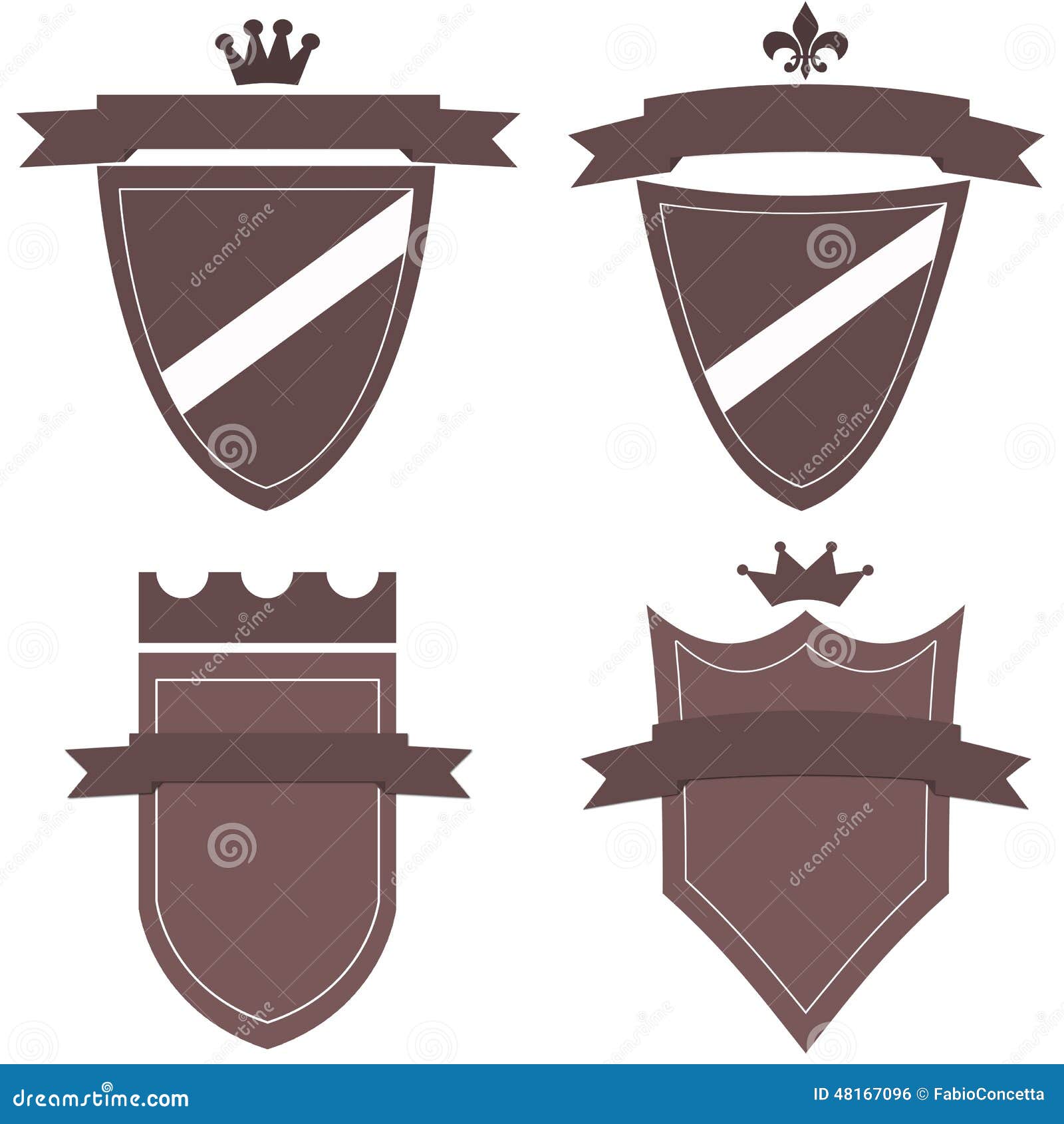 Collection of Logos with Medieval Banners Stock Illustration ...