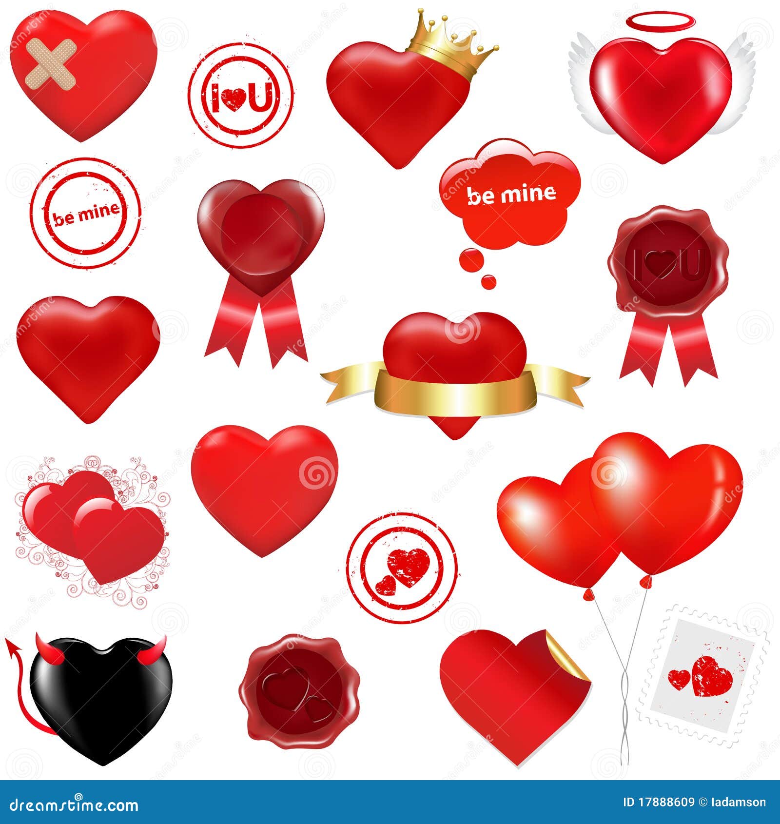 Collection Love Elements. Vector Stock Vector - Illustration of crown ...