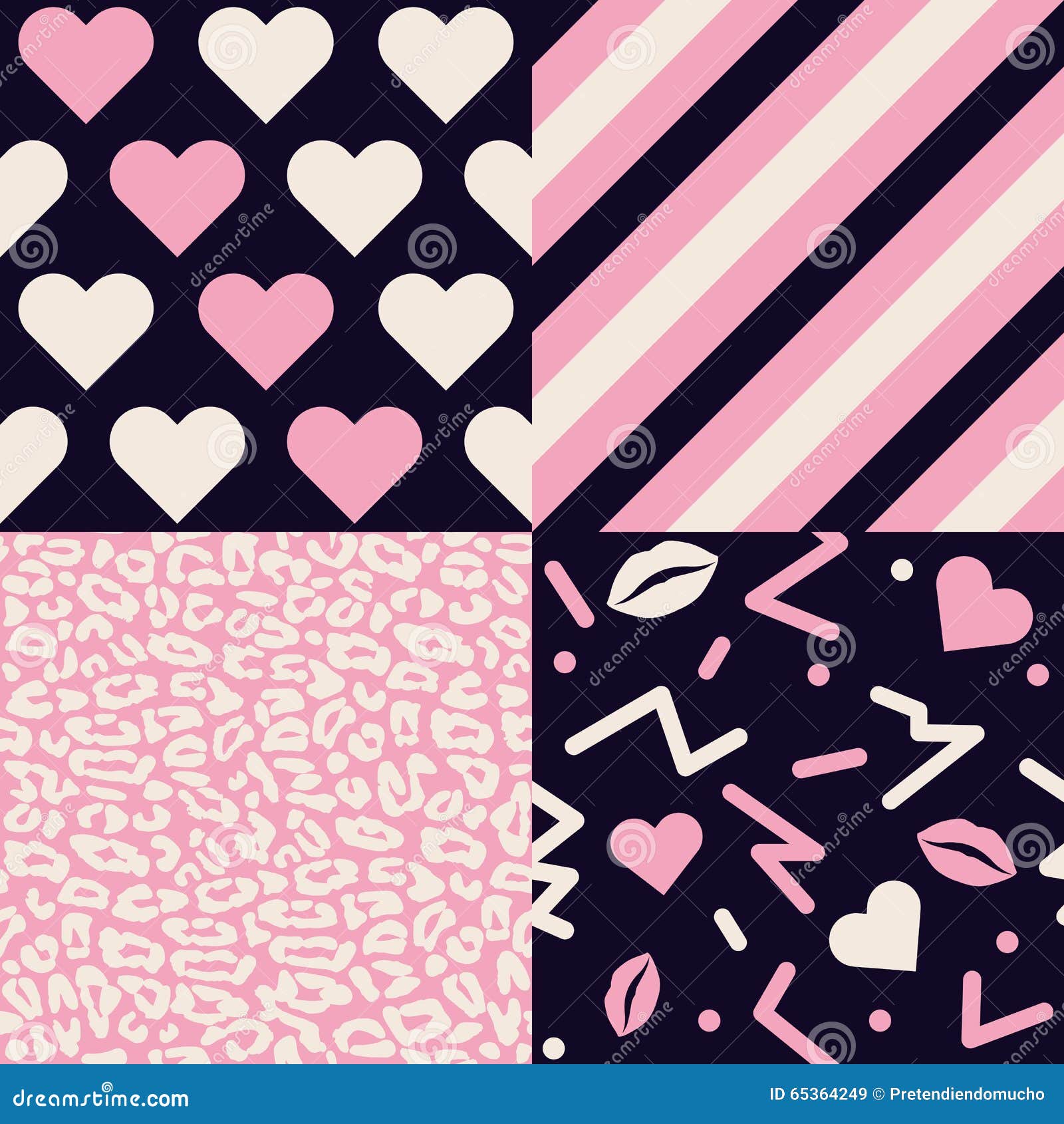 Collection of Love Patterns Stock Vector - Illustration of lover ...