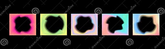 Collection of Luminous Colored Gradient Rectangular Frames with Inner ...