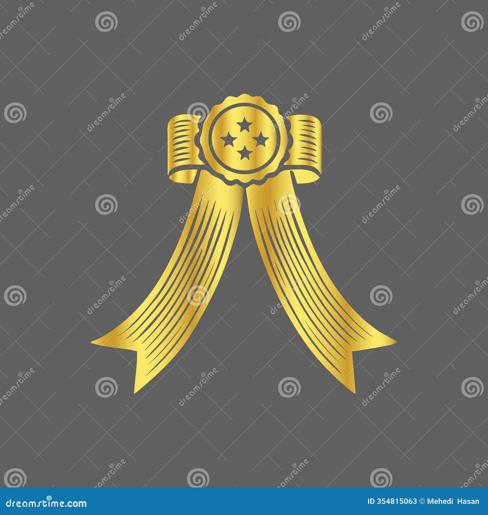 Collection of Luxurious Realistic Gold Ribbons Stock Illustration ...