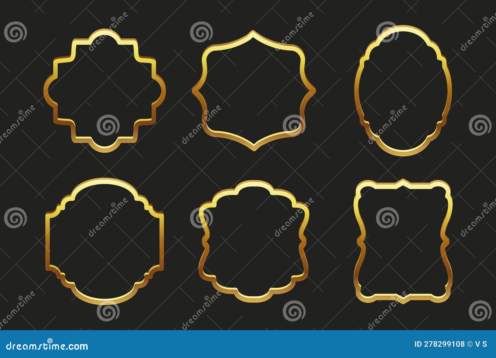Curly Frames, Ornate Elements And Borders Cartoon Vector ...