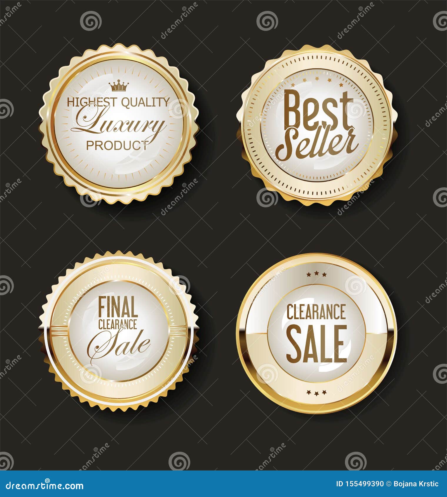 Collection of Luxury Golden Design Elements Labels Stock Illustration ...