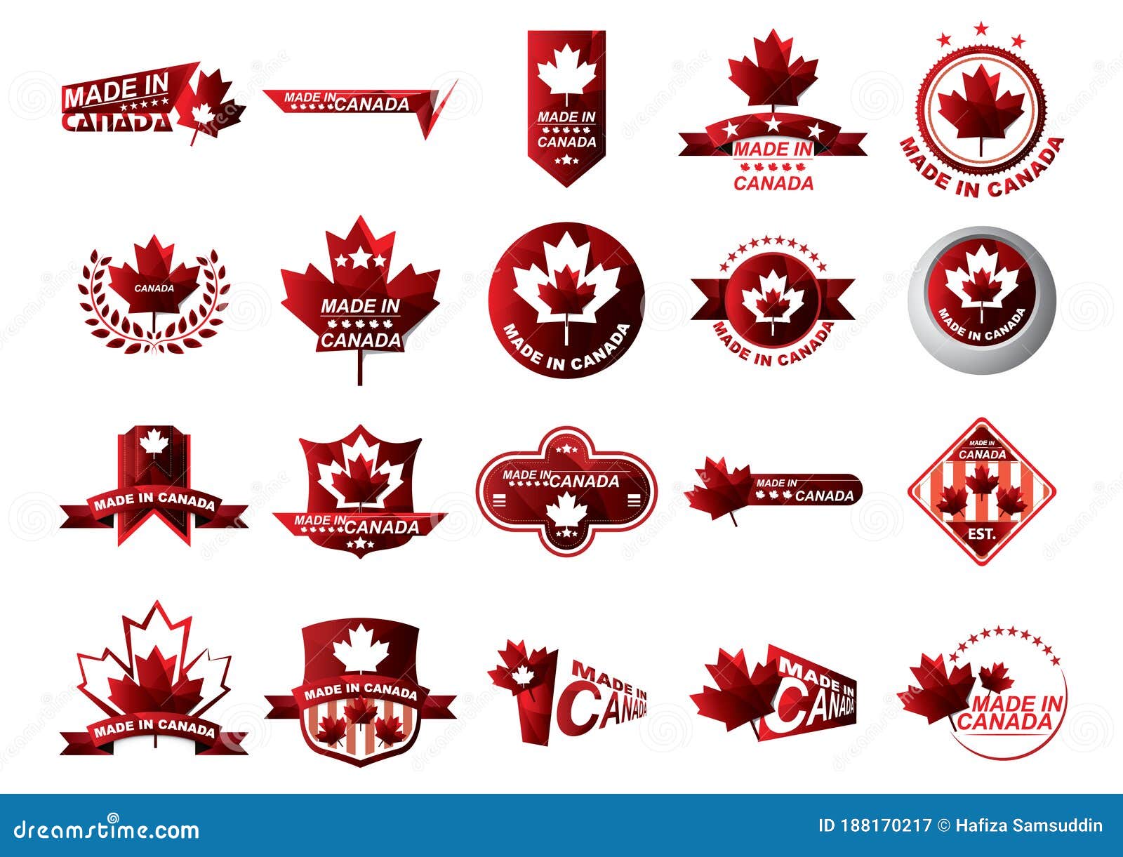Collection of Made in Canada Design. Vector Illustration Decorative ...