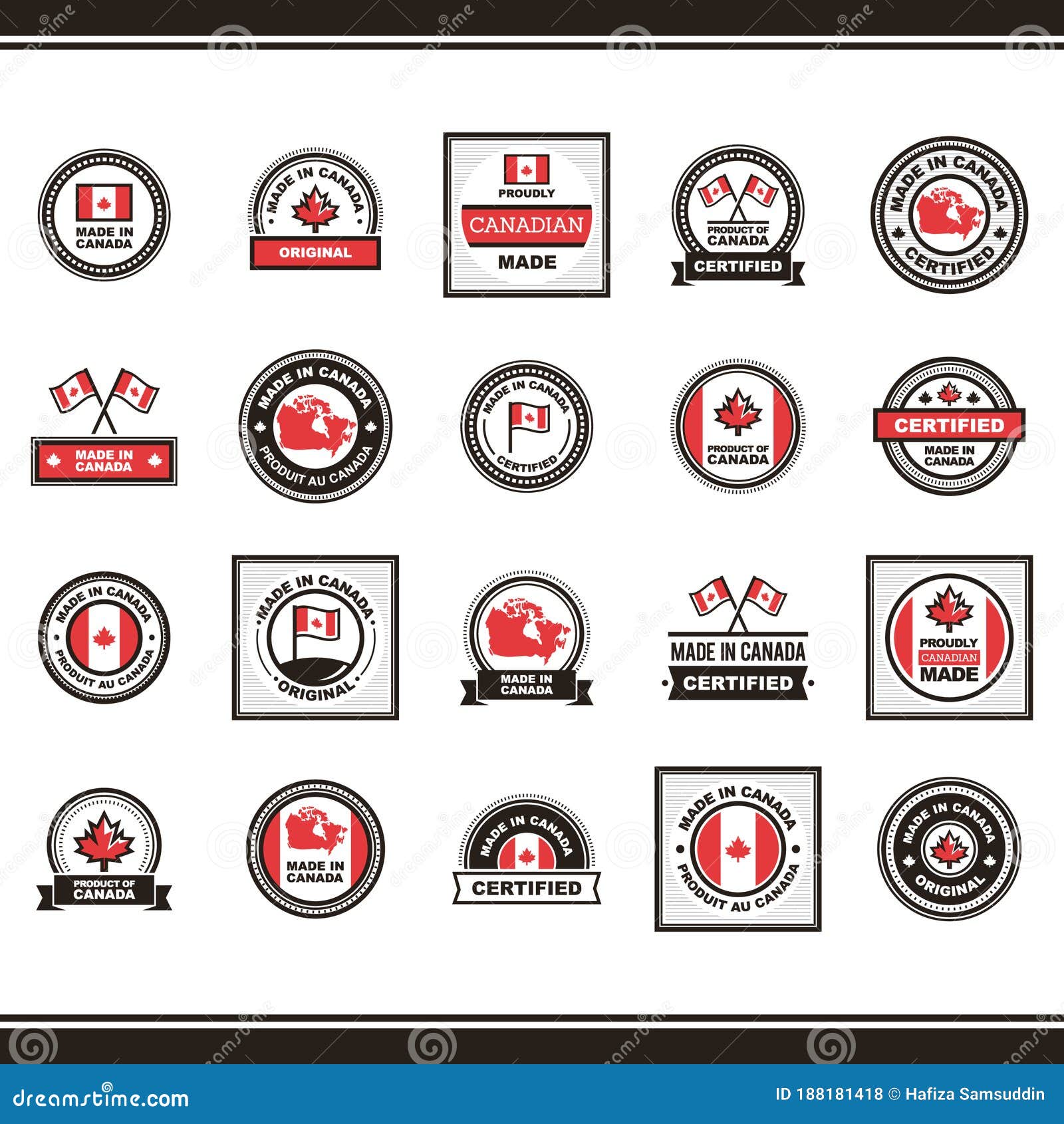 A Collection of Made in Canada Labels Illustration. Stock Vector ...
