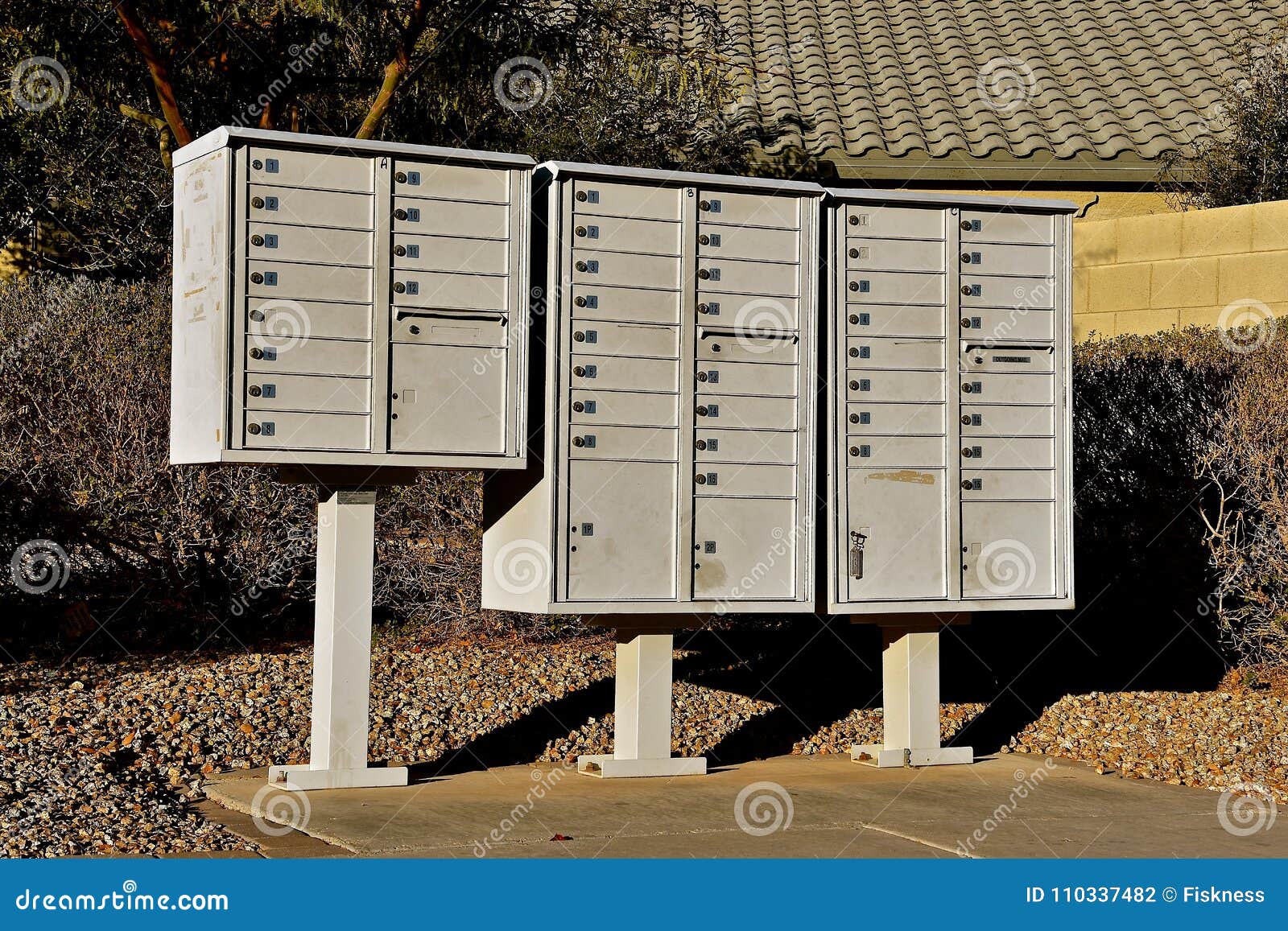 Mailboxes in a New Suburban Housing Complex Stock Photo - Image of ...