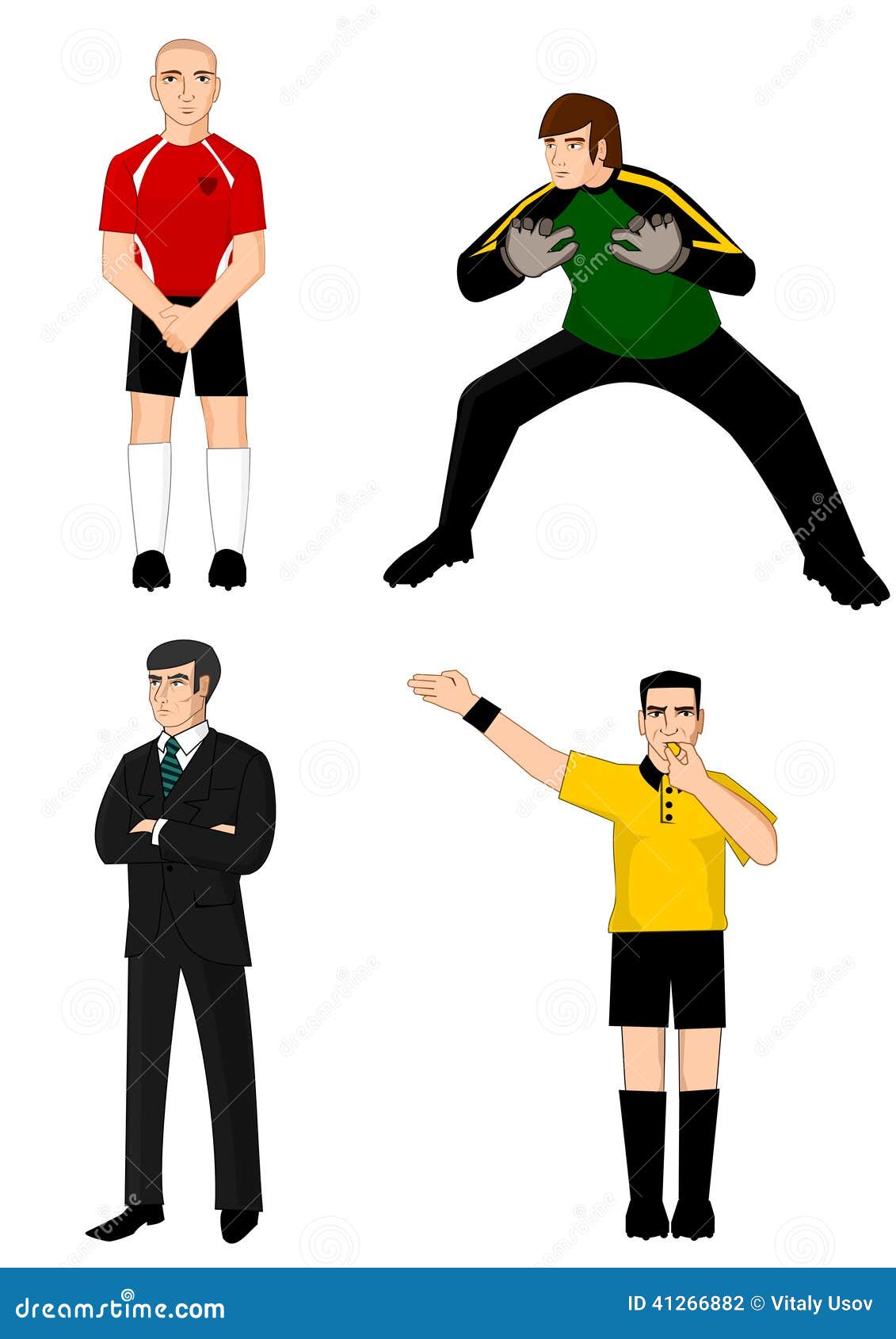 Collection of Main Football Characters Stock Vector - Illustration of ...
