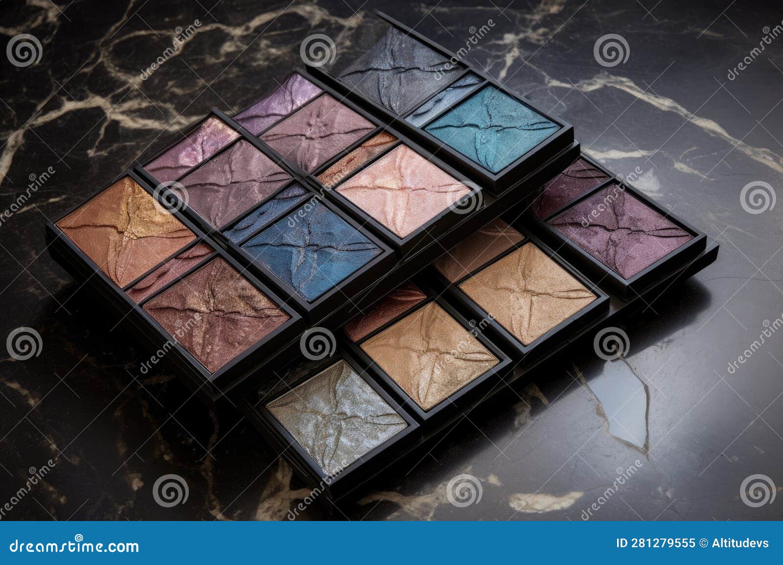 Collection of Makeup Palettes in Various Shades and Textures, for ...