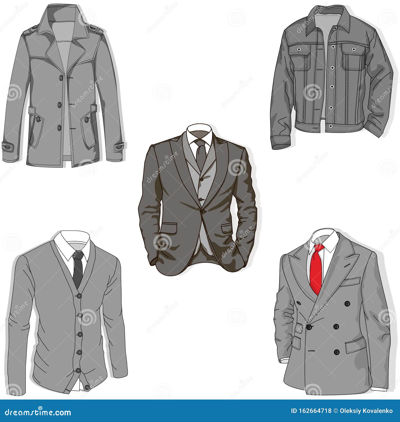 Collection of Man Business Jackets. Different Color Combinations Stock ...
