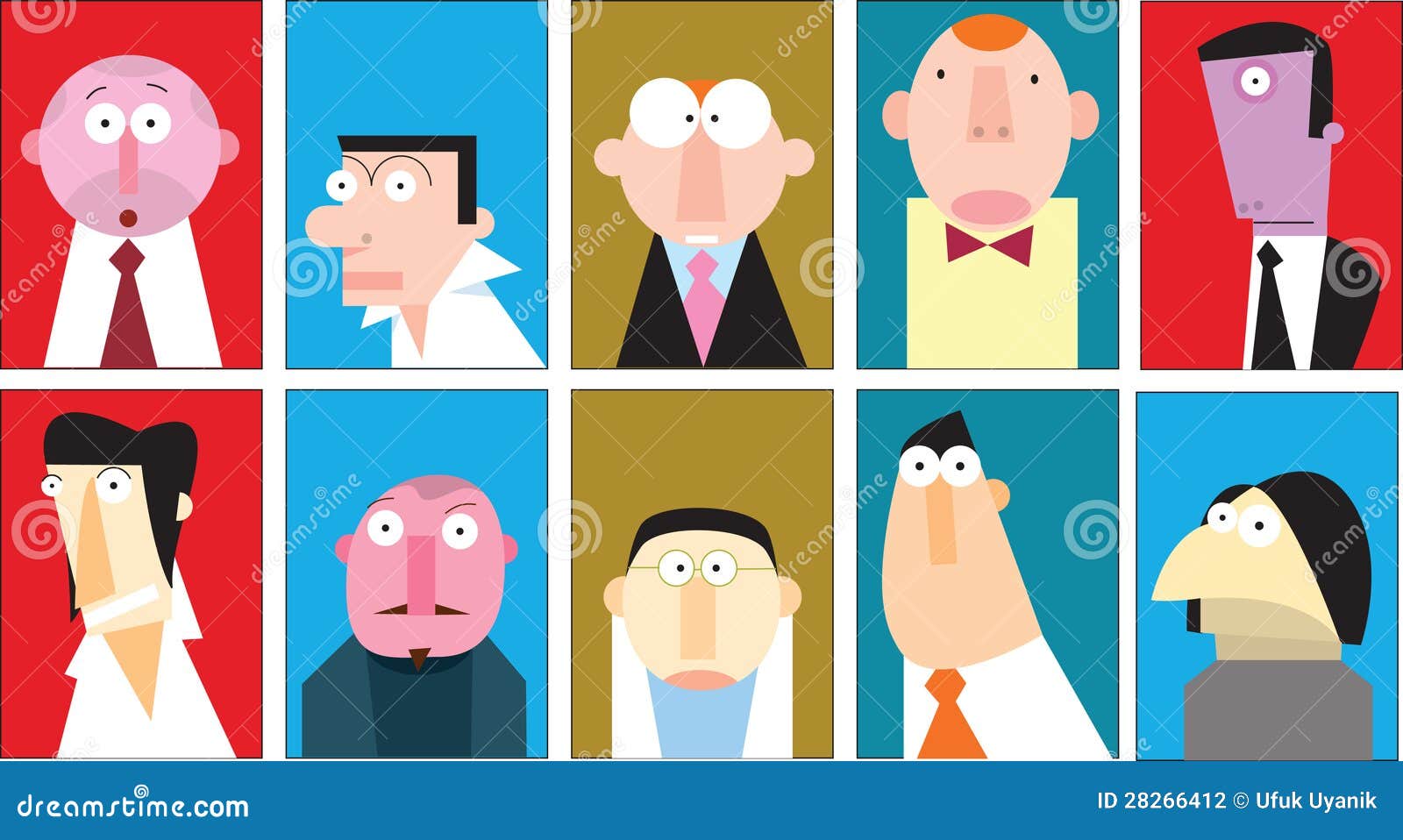 A Collection of Man Portraits Stock Illustration - Illustration of ...
