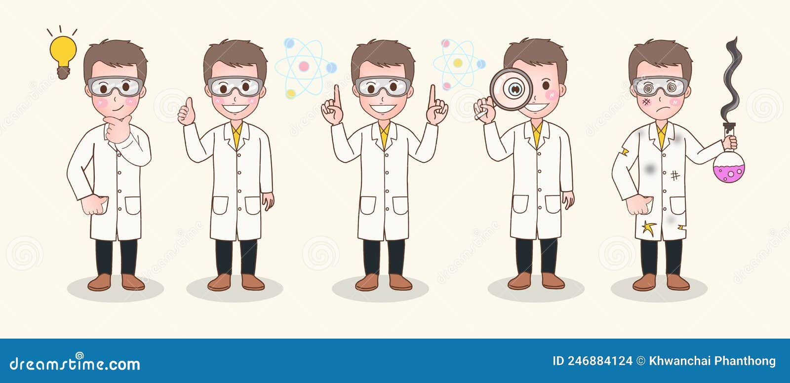 Collection of Man Scientist Character Holding Science Experiment ...