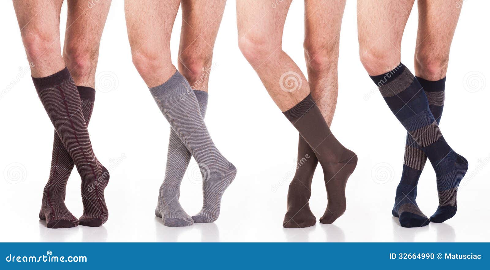 Collection of Man Socks on Foot Isolated on White Stock Photo - Image ...