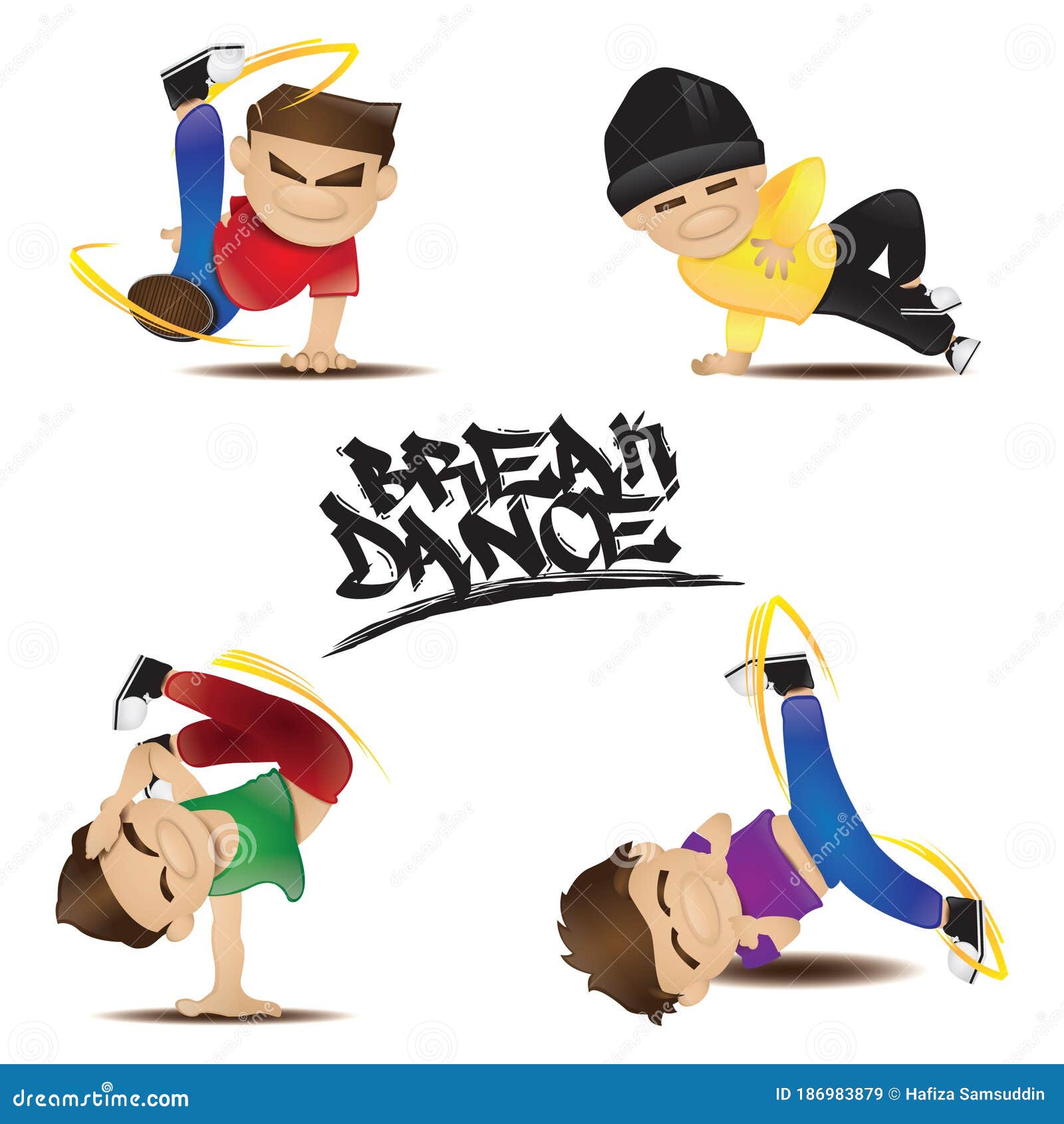 Collection of Man in Various Dance Poses. Vector Illustration ...