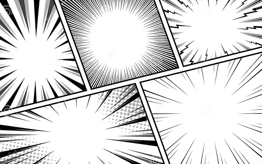 Collection of Manga Comic Motion Line Effect Backgrounds Stock Vector ...