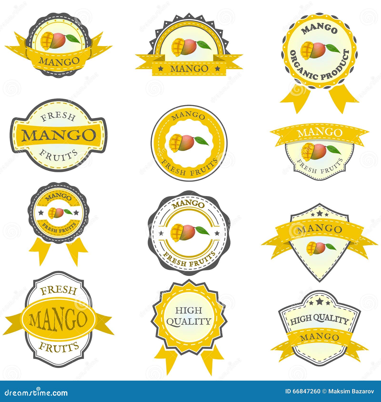 Collection of mango labels stock vector. Illustration of emblem - 66847260