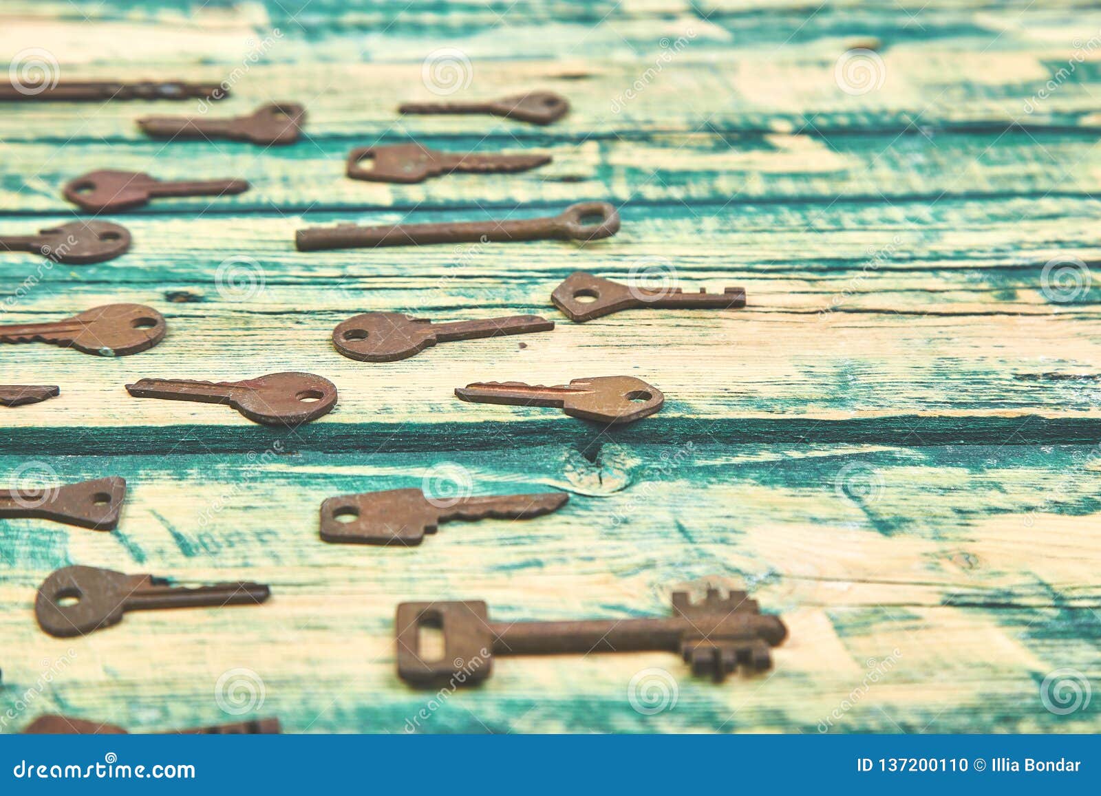 Collection of Many Different Old Retro Keys Stock Photo - Image of ...