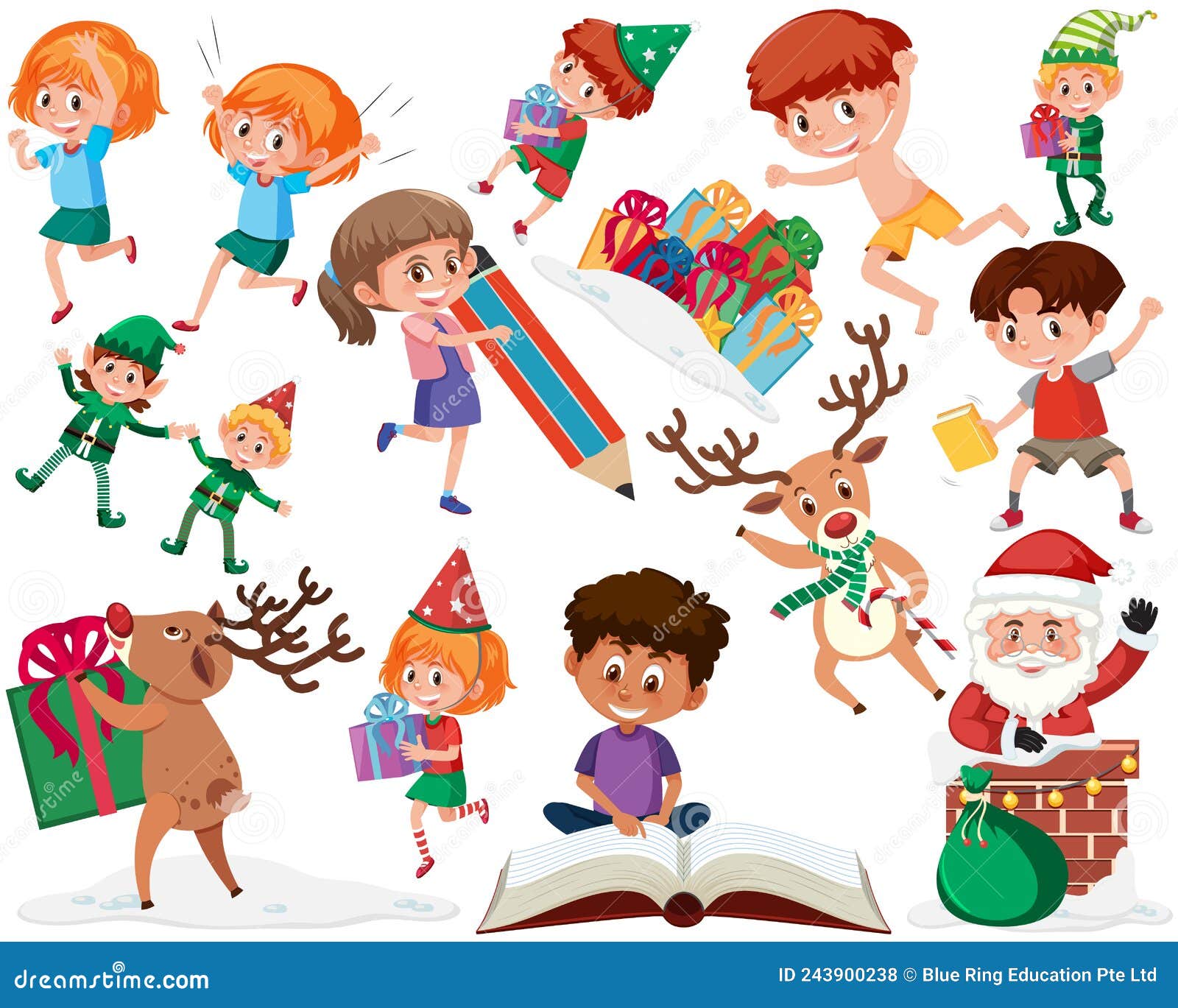 Collection of Many Kids Doing Different Activities Stock Vector ...