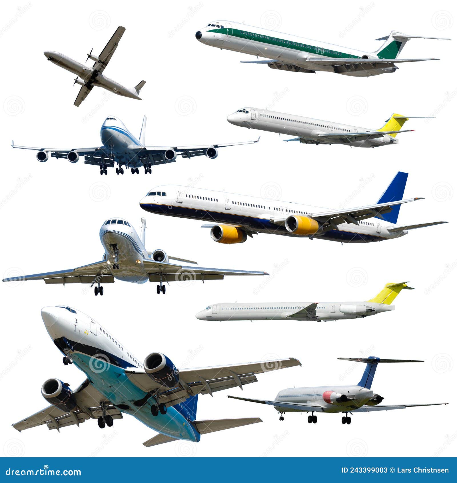 Plane Collection Isolated on a White Background. High Resolution Stock ...
