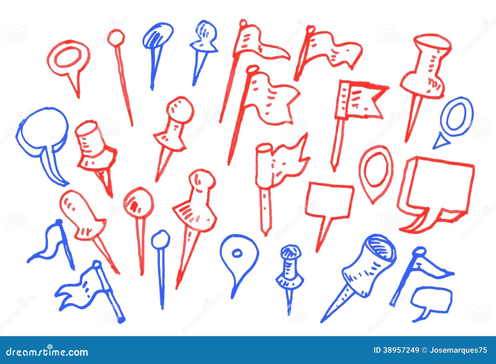 Collection of Map Pointers. Stock Vector - Illustration of destination ...