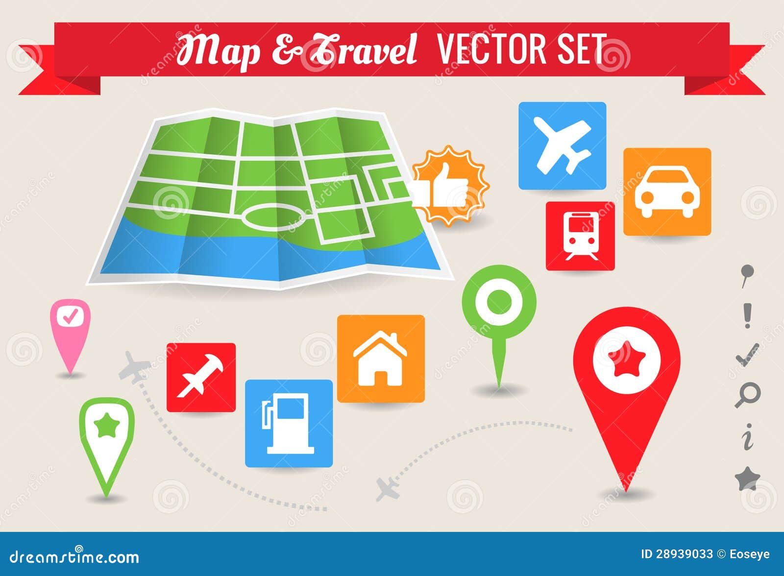 Collection of Map & Travel Icons and Markers Stock Vector ...