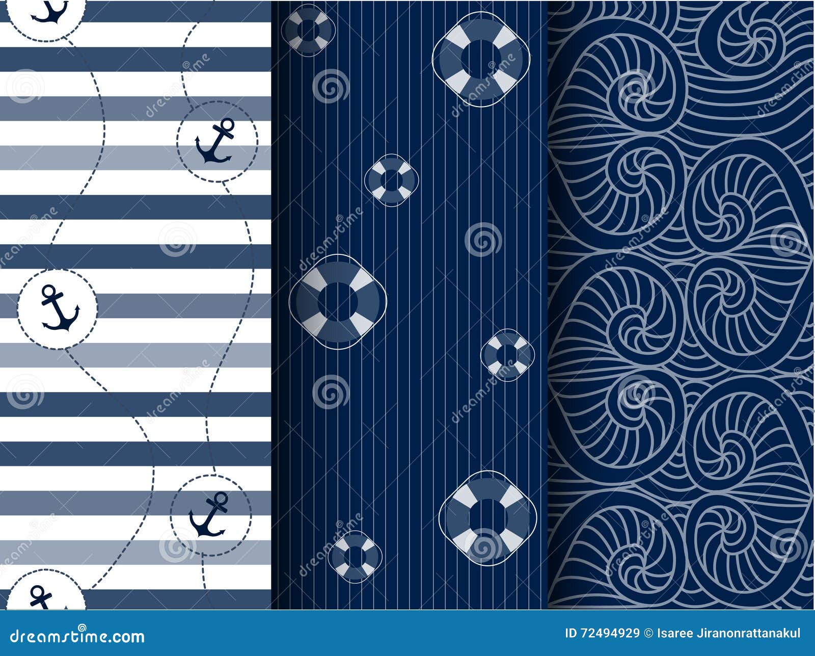 Marine Backgrounds Set With Sea Rope Frame And Naval Symbols Cartoon ...