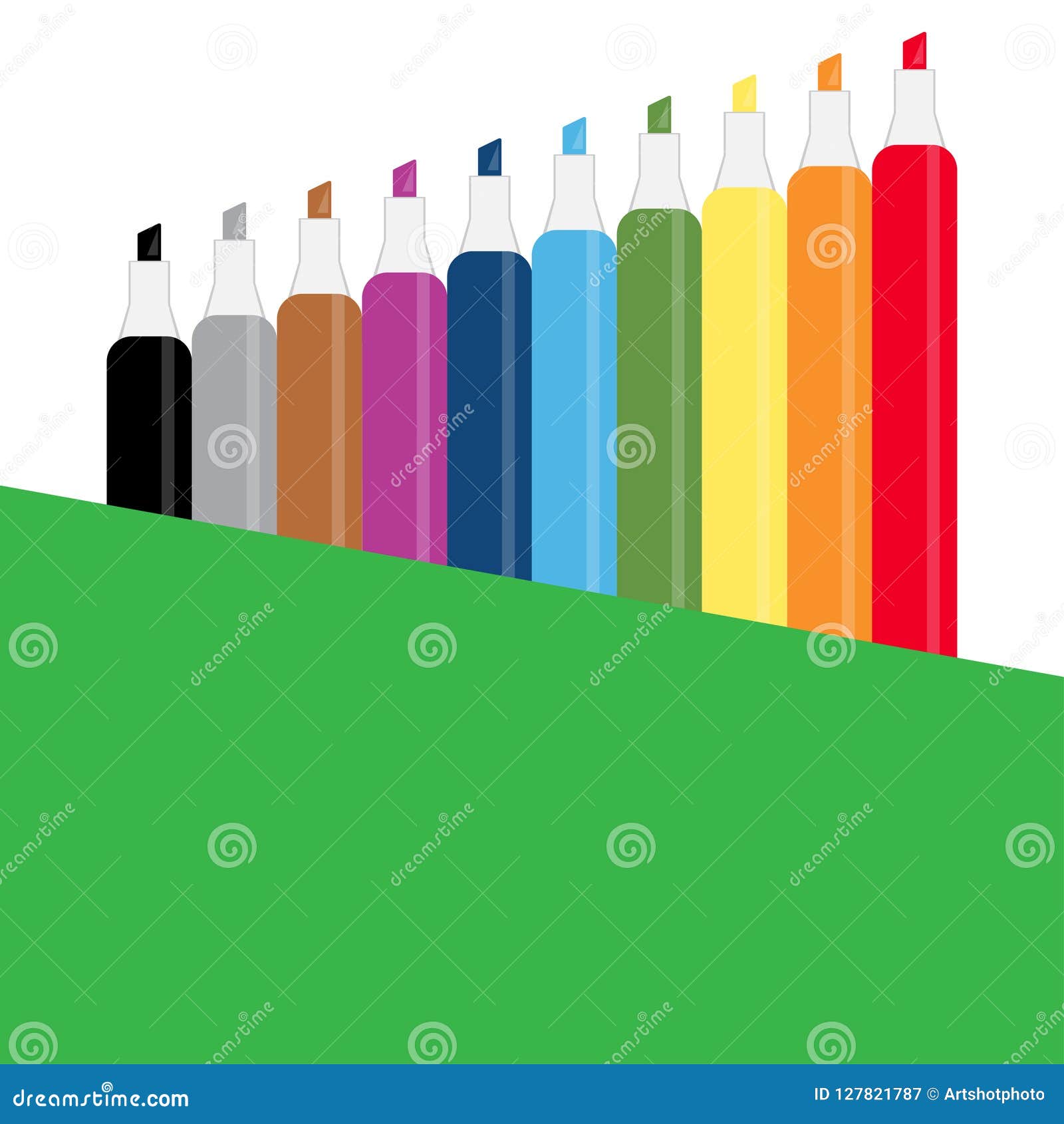 Collection of Markers of Different Colors Stock Vector - Illustration ...