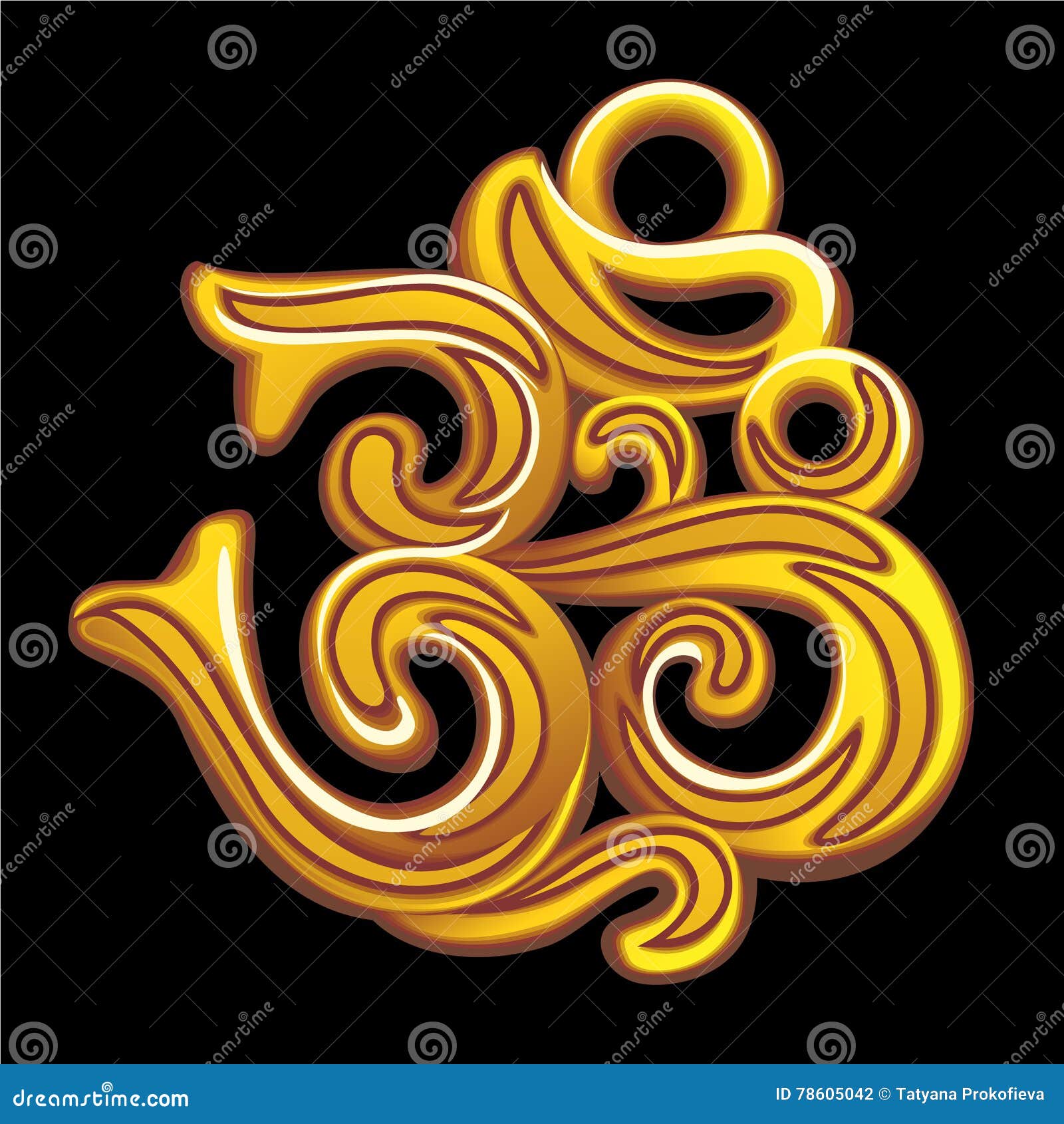 Collection of Mascots: Golden OM Stock Illustration - Illustration of ...