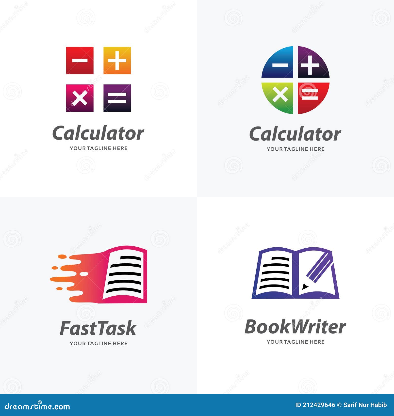 Collection of Math Education Logo Design Template Stock Illustration ...