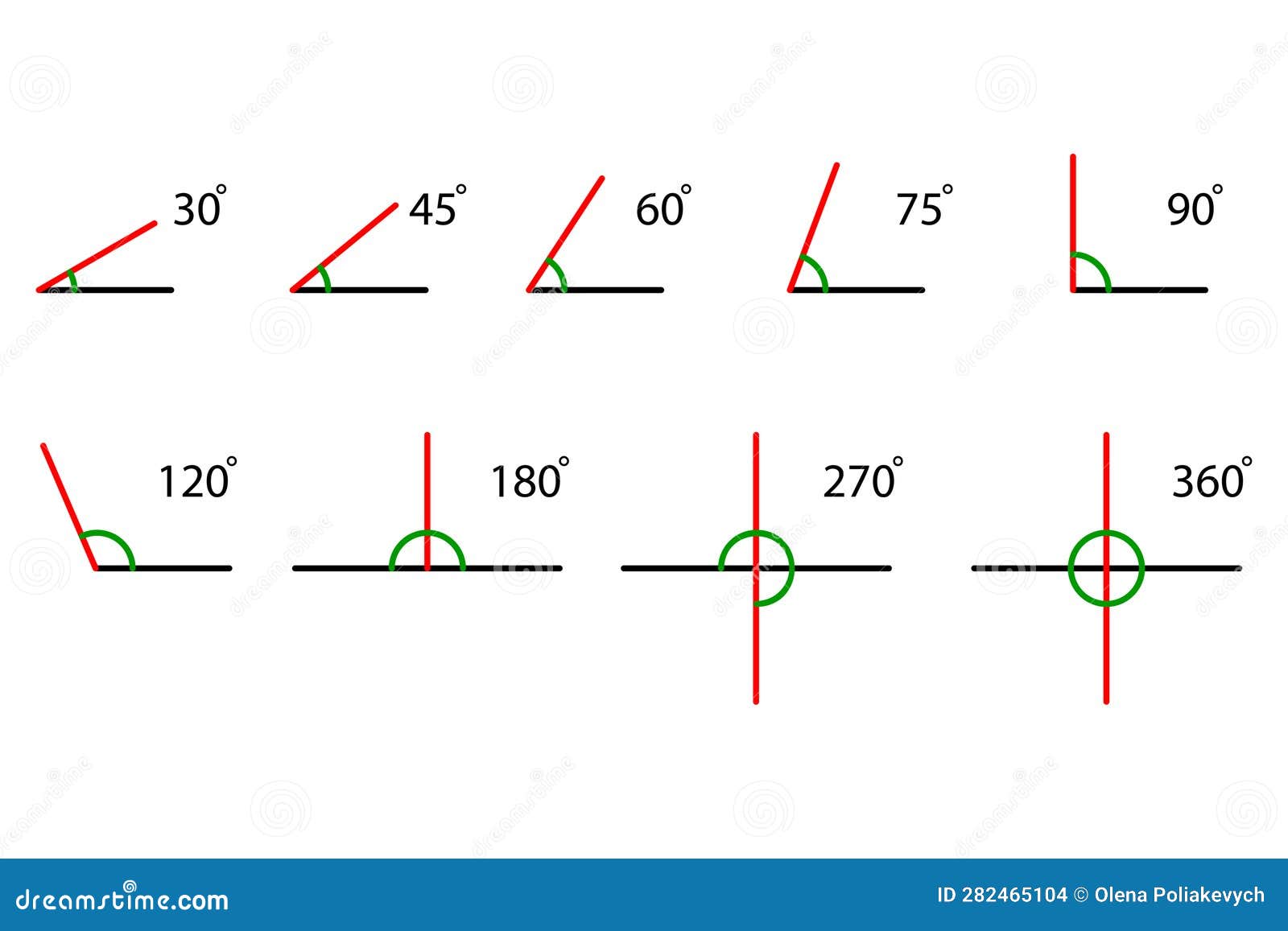 Collection Mathematics Angles. Vector Illustration. Stock Image Stock ...