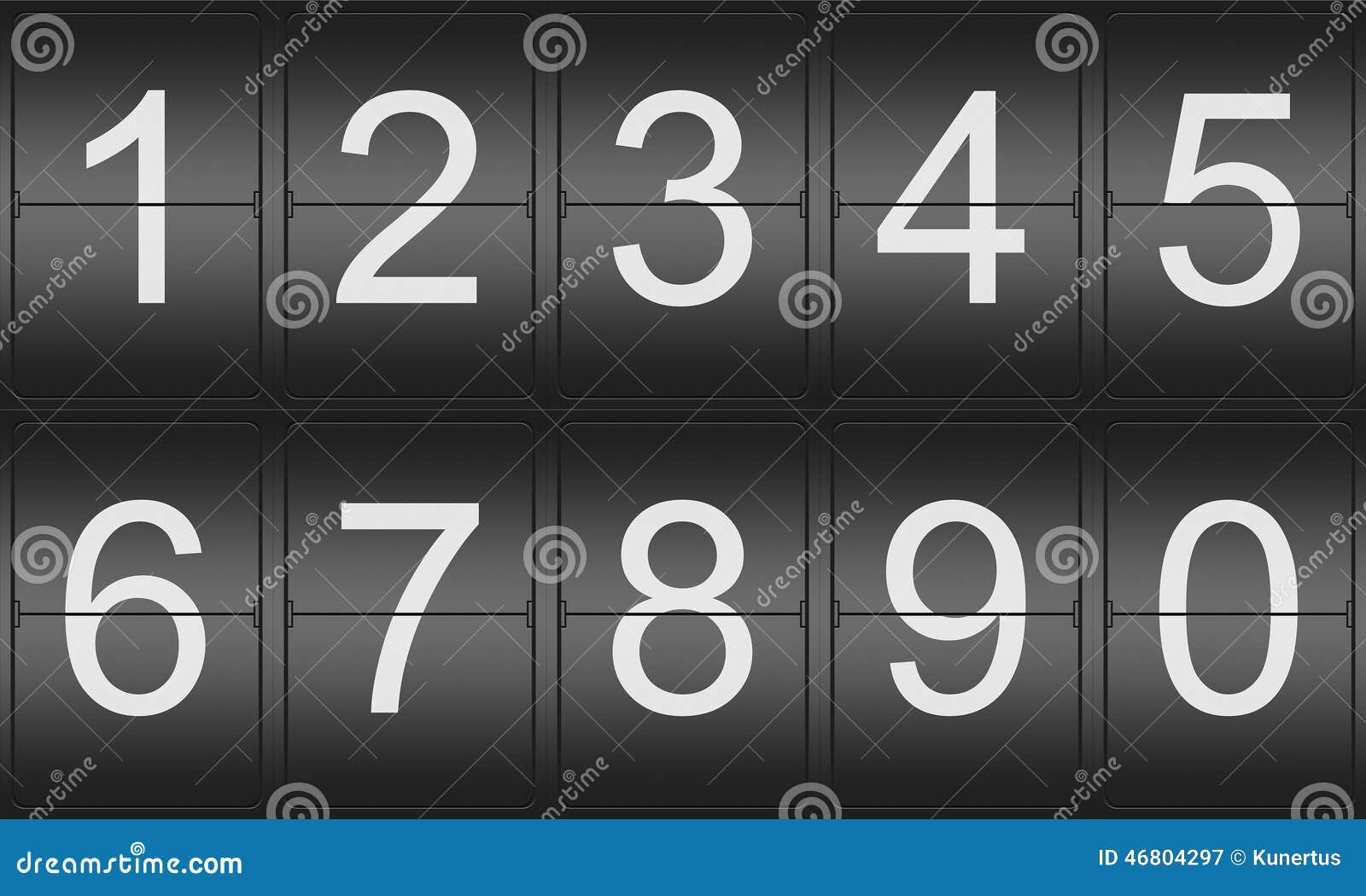 Collection of Mechanical Numbers Stock Illustration - Illustration of ...