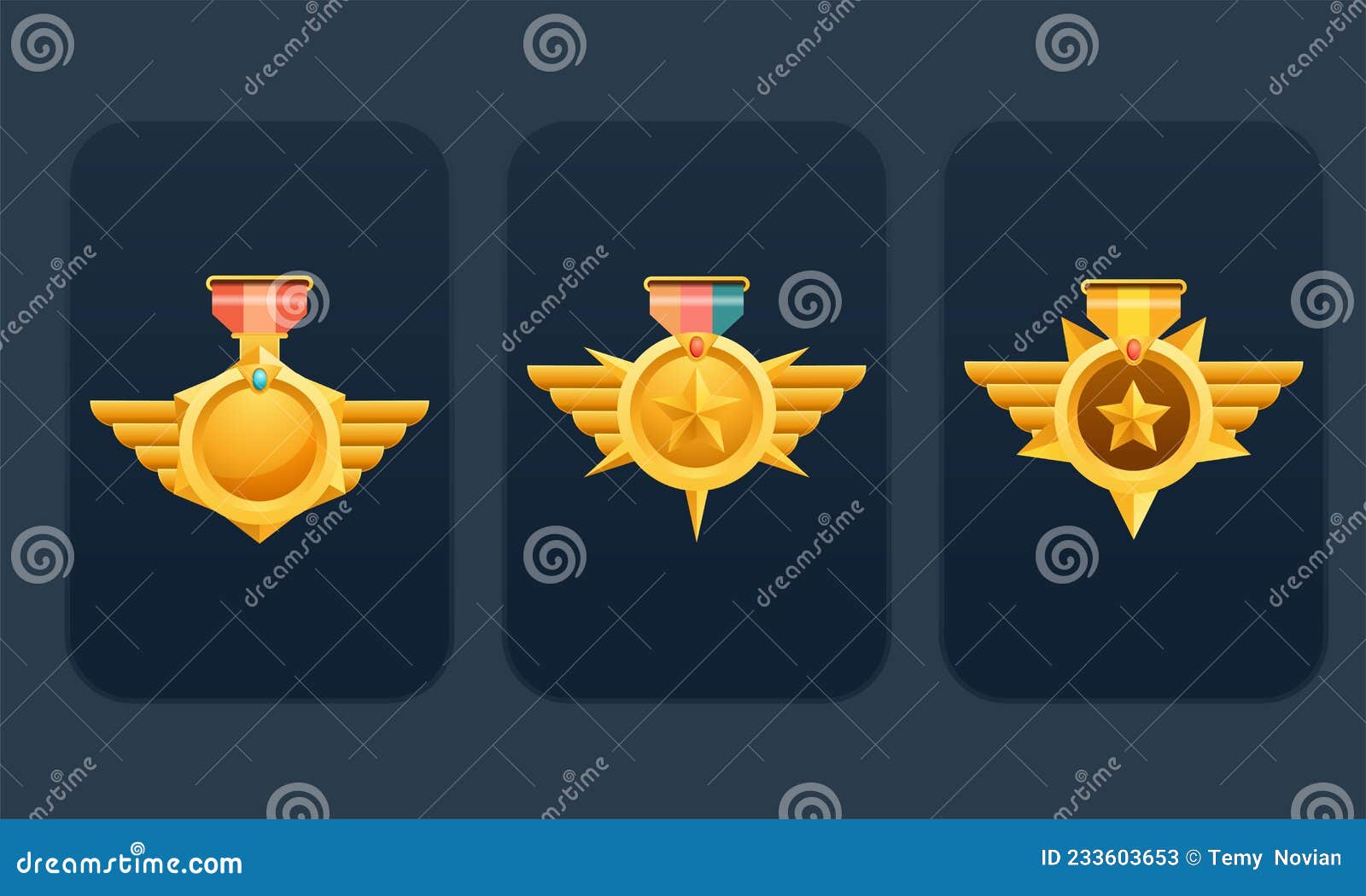 Collection Medal Design for Game Stock Vector - Illustration of ...