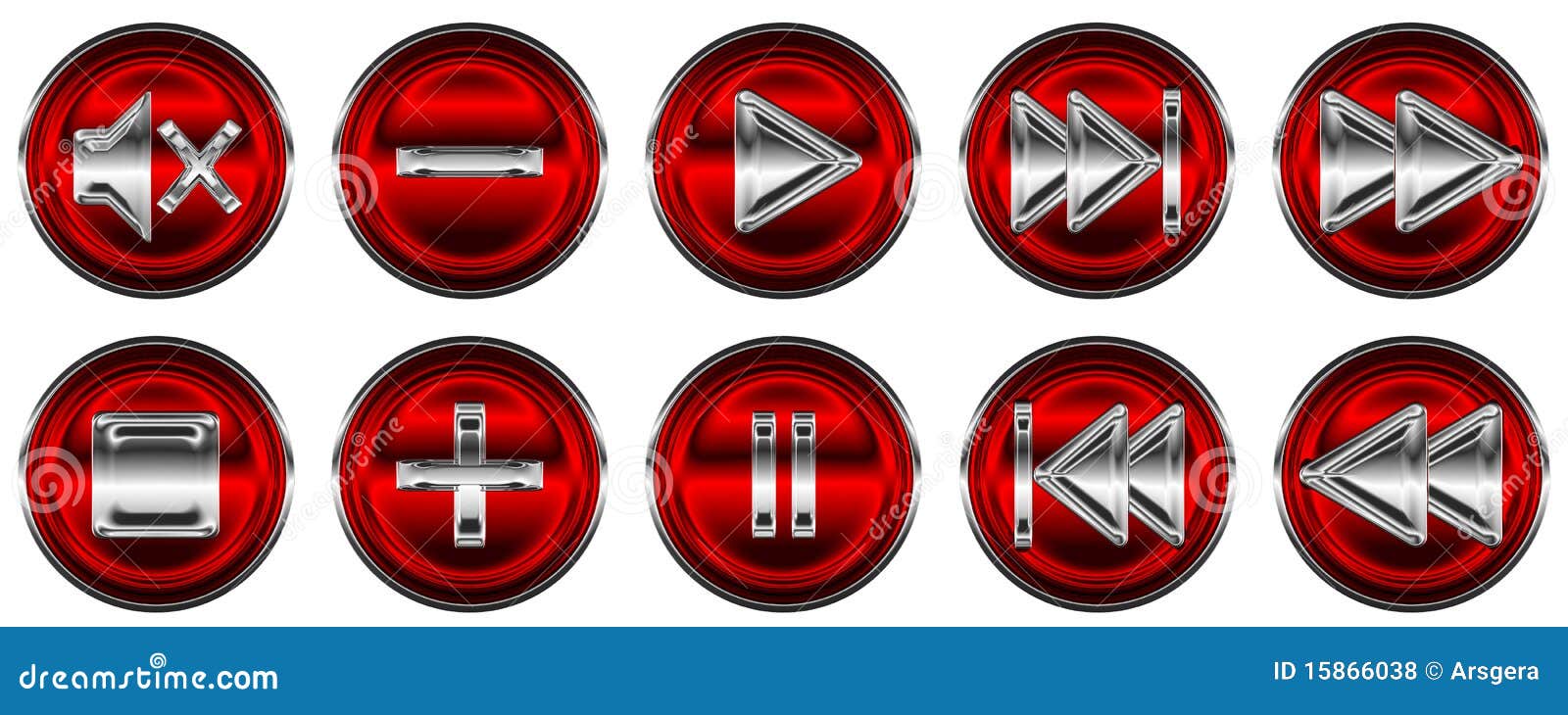 Collection of Media Controls and Buttons Stock Illustration ...