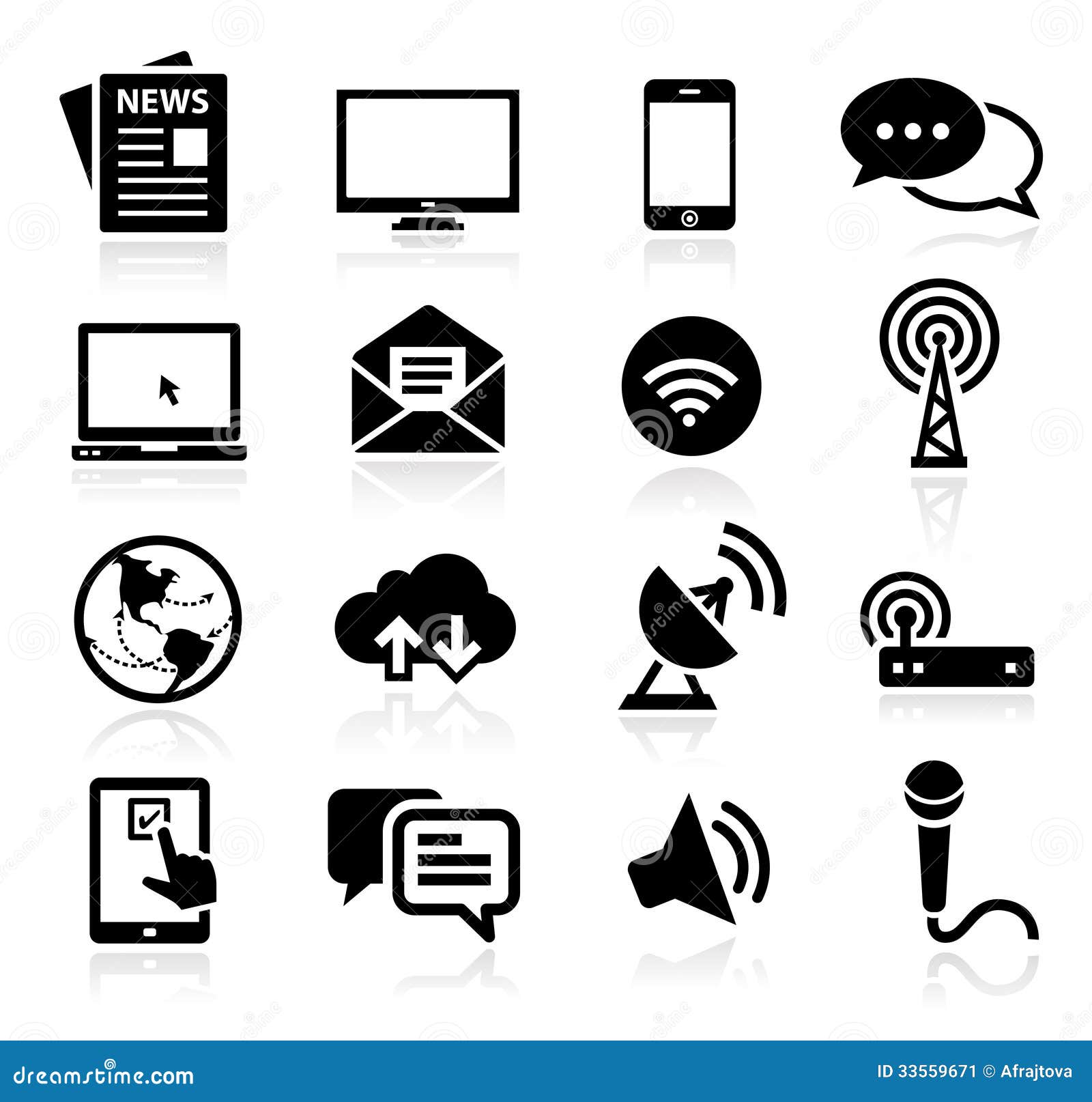 Collection of media icons stock vector. Illustration of media - 33559671