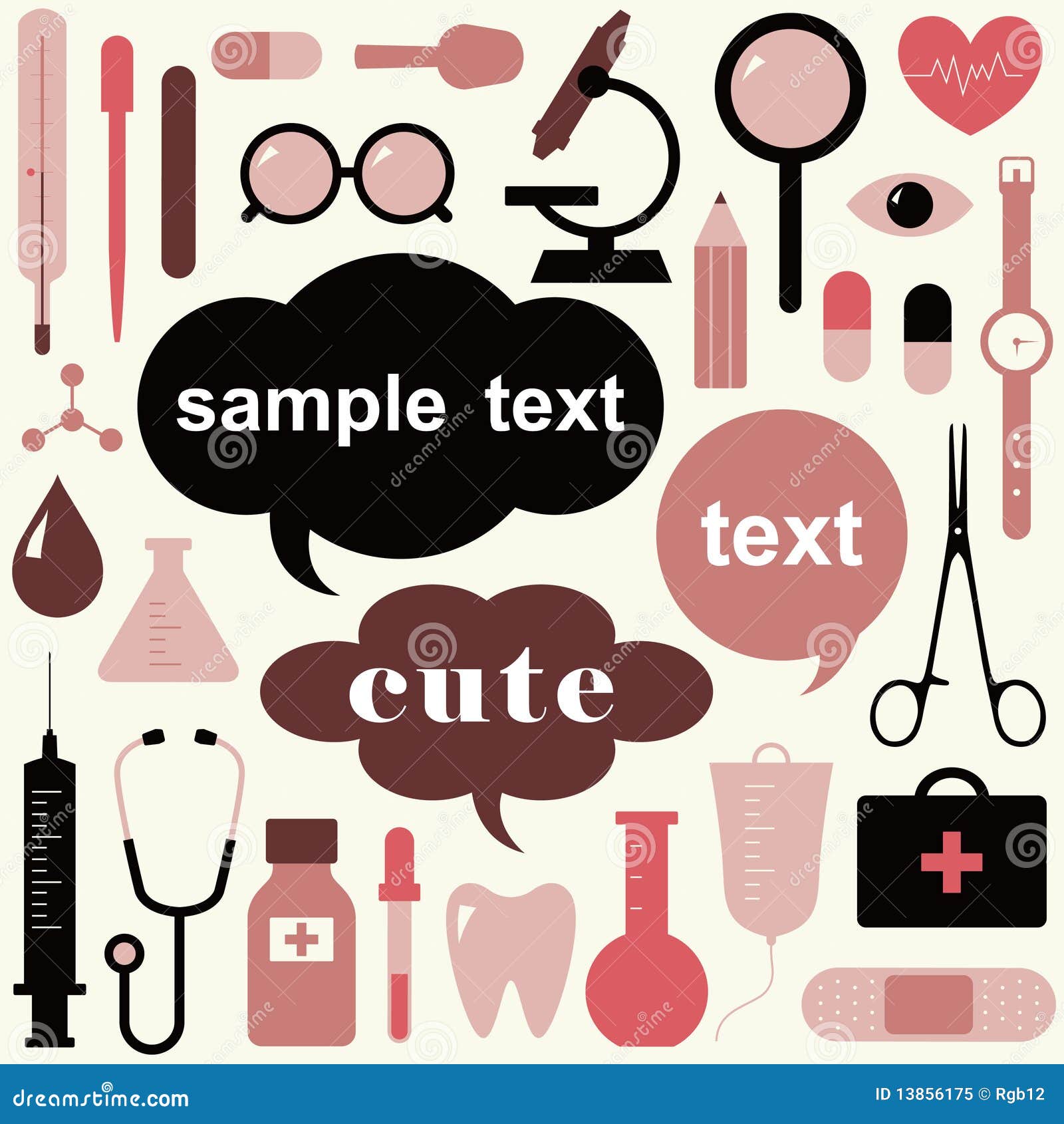 Collection of Medical Themed Icons Stock Vector - Illustration of paste ...