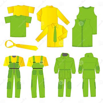 Collection of Men Work Clothes Stock Vector - Illustration of identity ...
