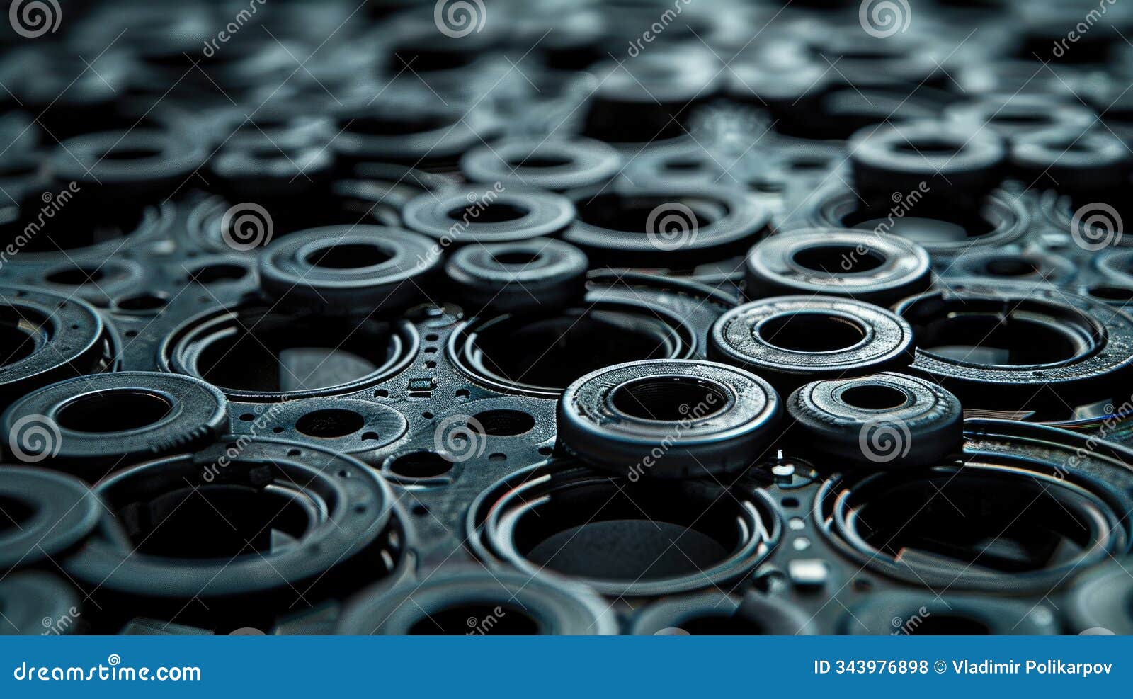 A Collection of Metal Components Stacked on a Surface Stock Photo ...