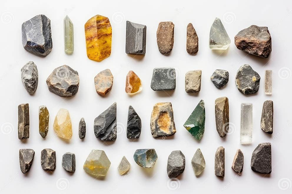 Collection of Meteor Stones on a Plain Surface Stock Photo - Image of ...