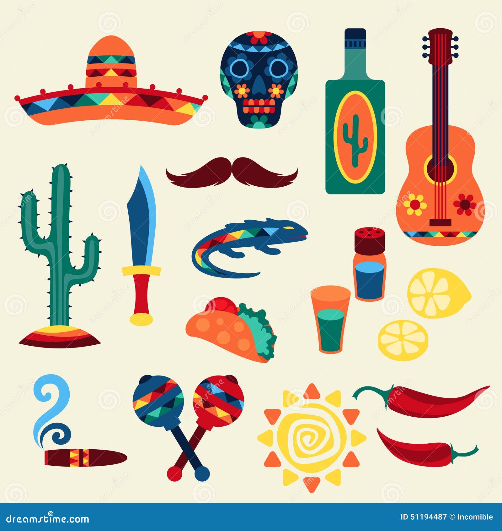 Mexican Icons Pattern Vector Illustration | CartoonDealer.com #22354552