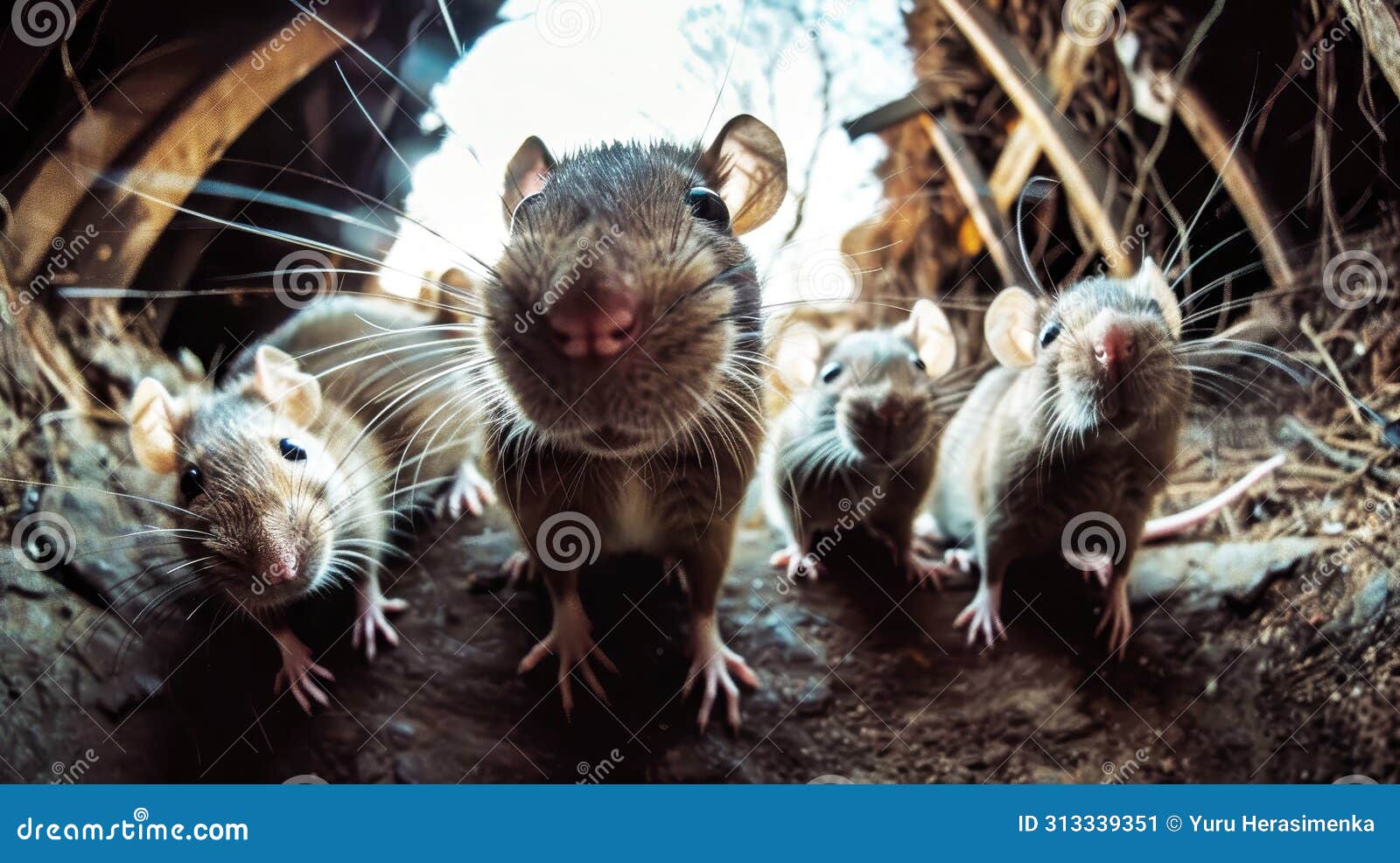 Collection of Mice Gathered Closely, Standing Side by Side in a Unified ...