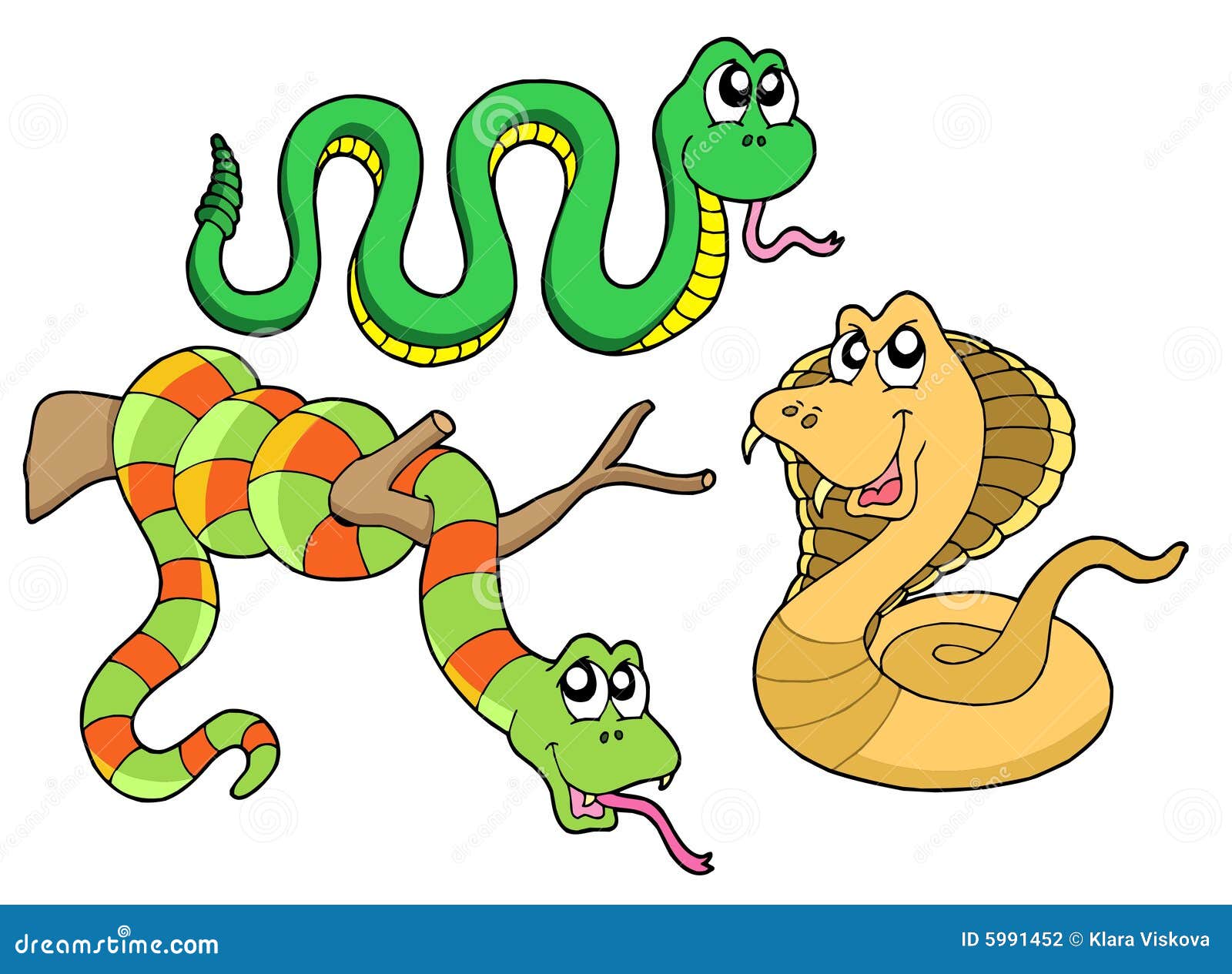 Collection Mignonne De Serpents Illustration de Vecteur - Illustration ...