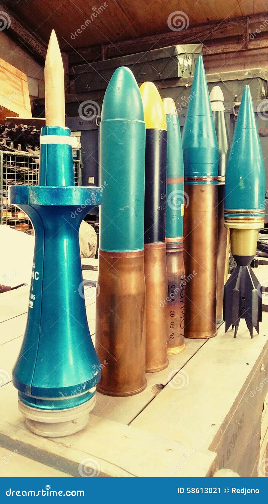 Collection of Military Shells Stock Image - Image of metal, weapons ...