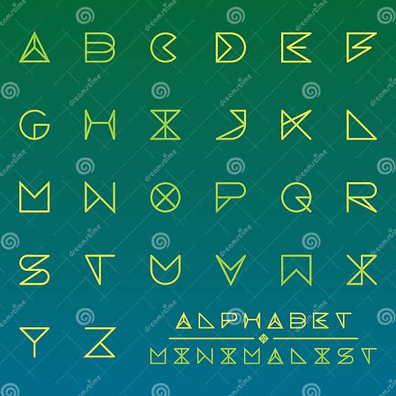 Collection of Minimalist Alphabets Set. Vector Illustration Decorative ...