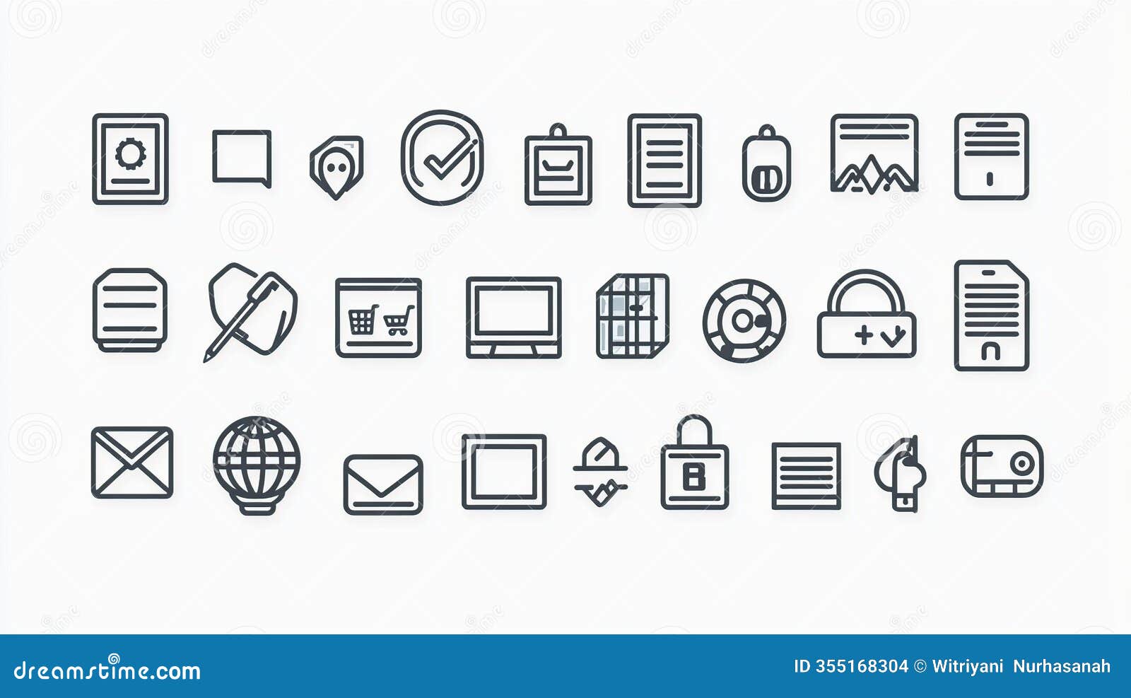 Collection of Minimalist Line Icons for Website and App Design ...